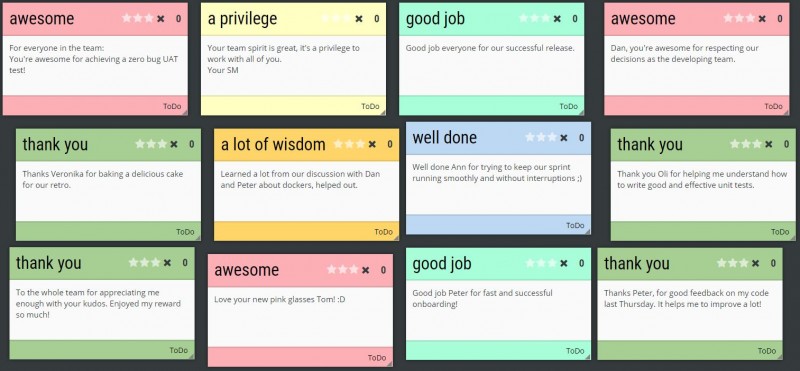 Kudo cards: The Tool for Motivation and Retrospective | ScrumDesk