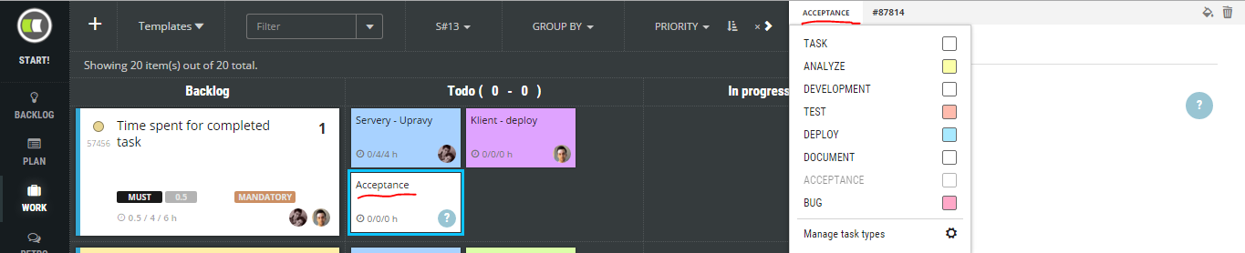 Task types | ScrumDesk, Meaningful Agile