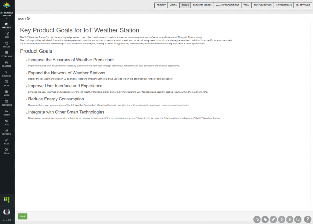 scrumdesk AI project goals | ScrumDesk, Meaningful Agile